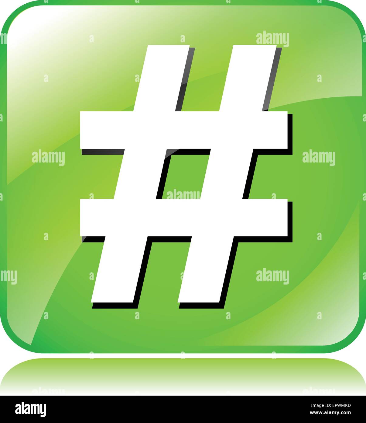 illustration of green hashtag icon on white background Stock Vector ...