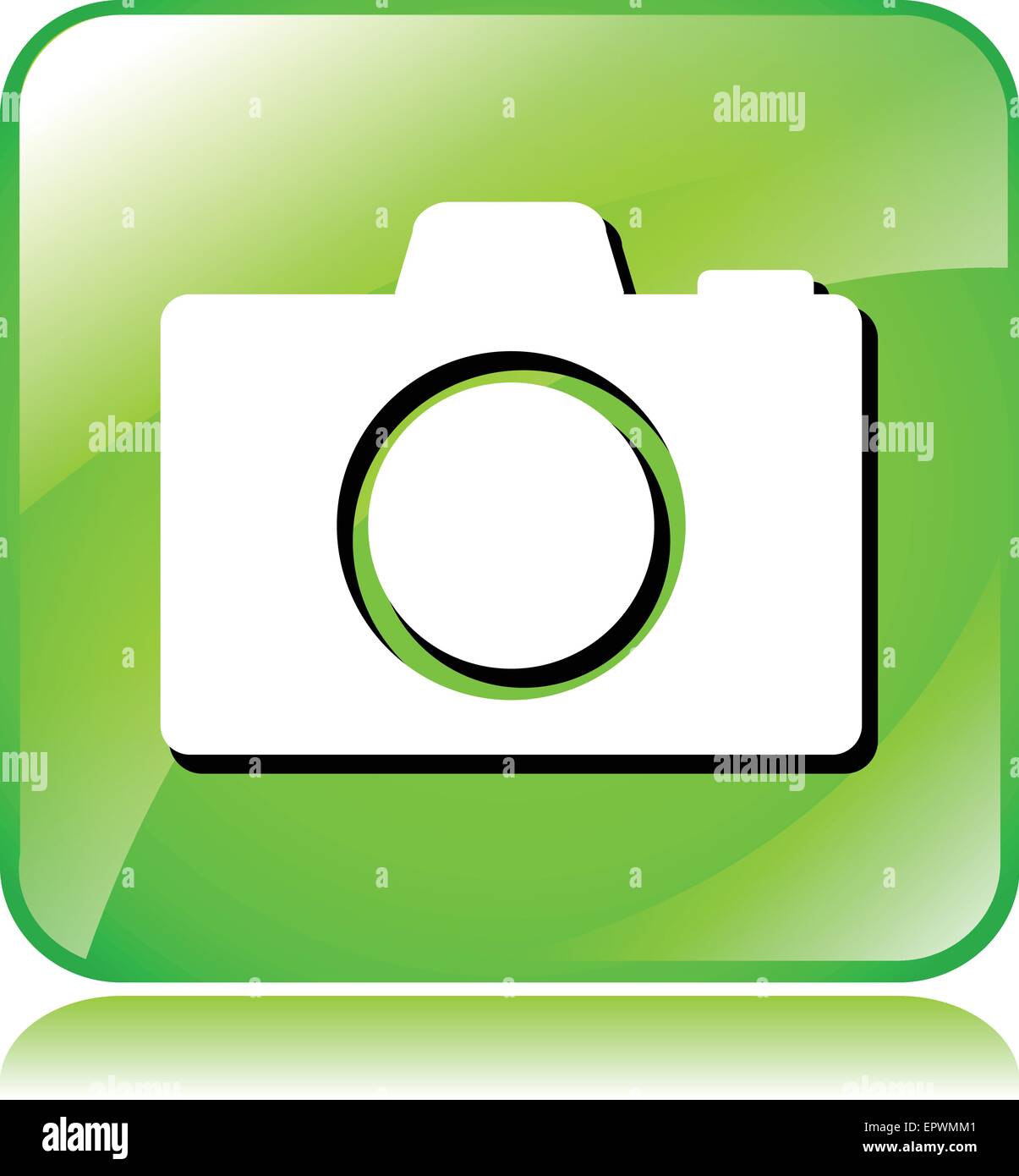 illustration of green camera icon on white background Stock Vector ...