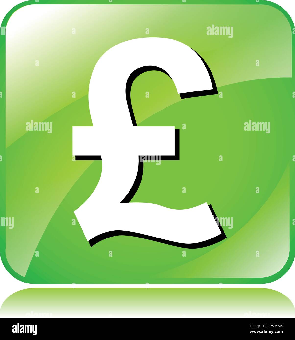 illustration of green pound icon on white background Stock Vector Image ...