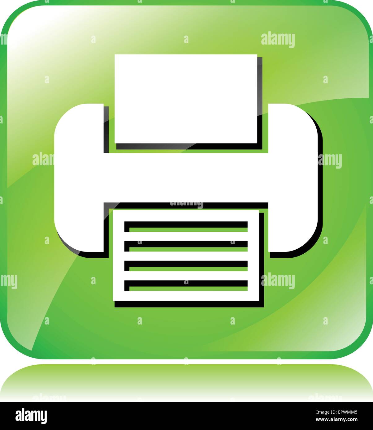 illustration of green printer icon on white background Stock Vector ...