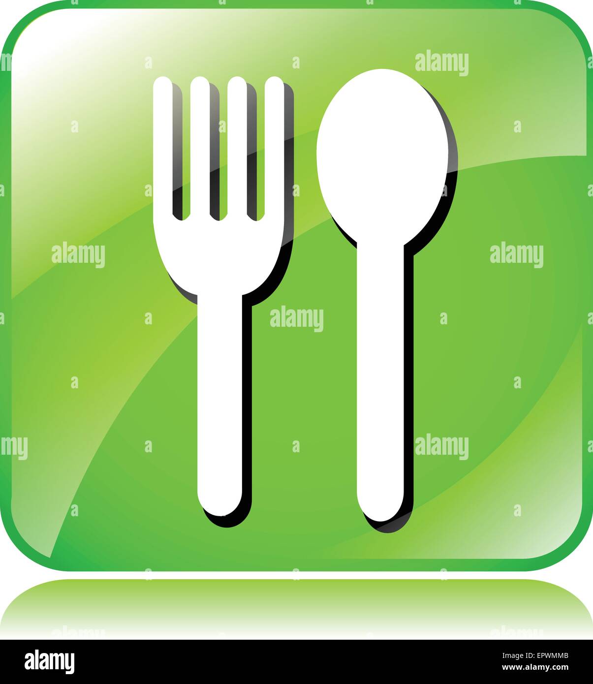 illustration of green dining icon on white background Stock Vector ...