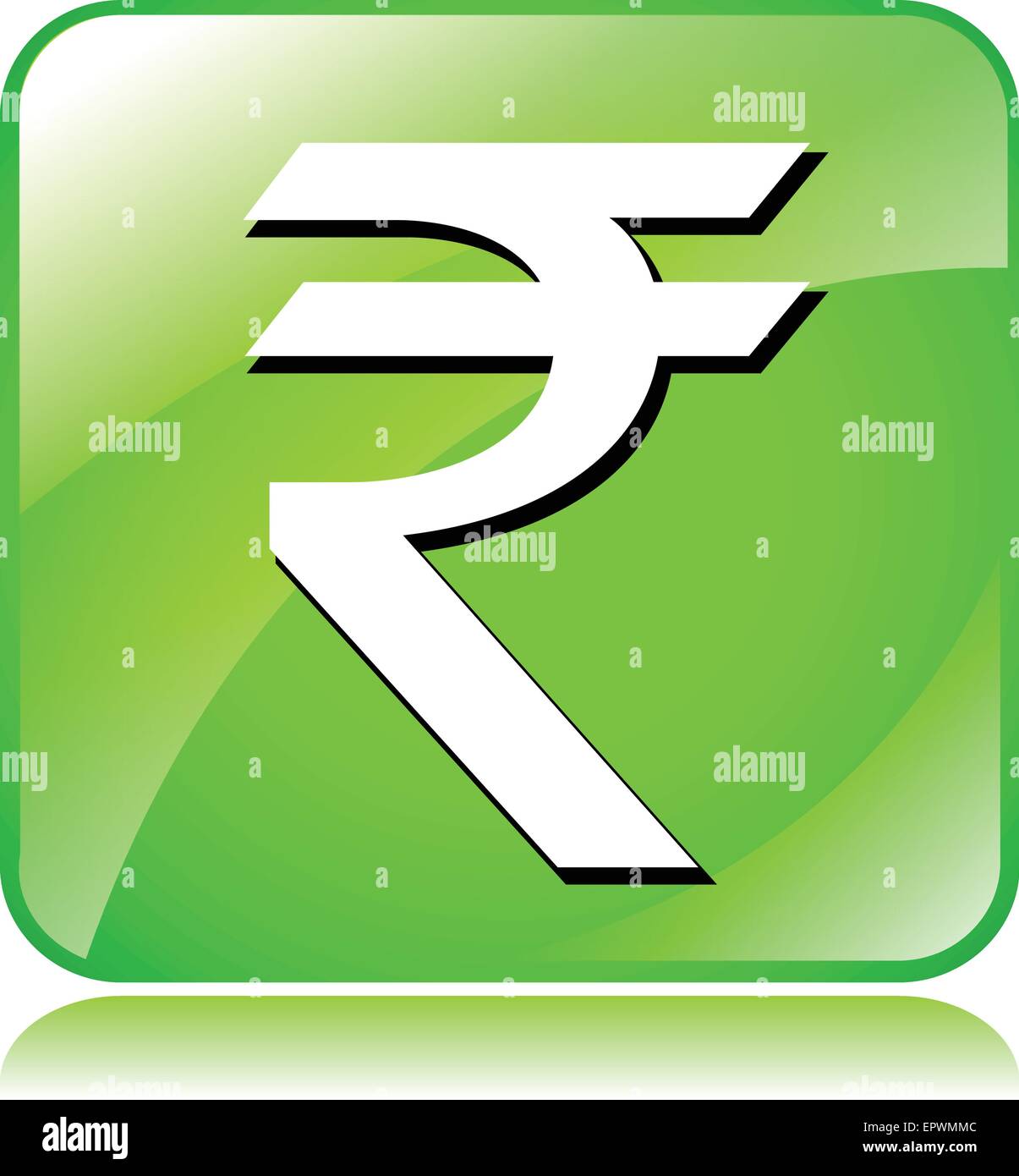 illustration of green rupee icon on white background Stock Vector Image ...