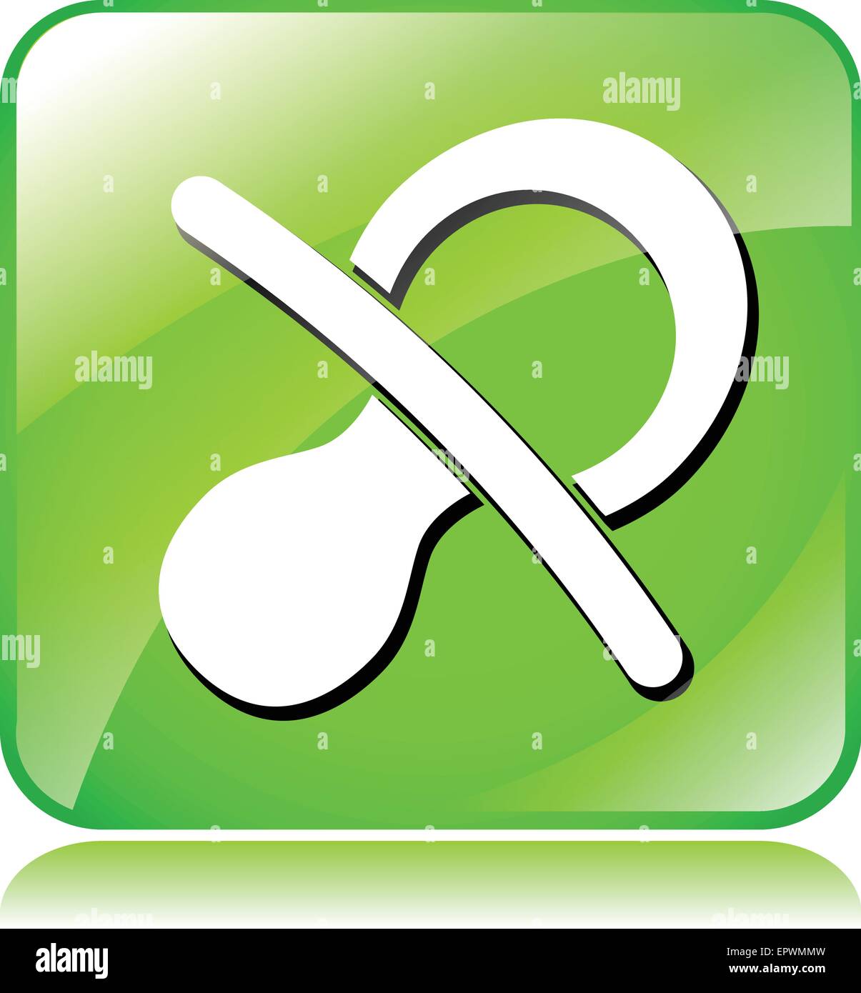 illustration of green pacifier icon on white background Stock Vector ...