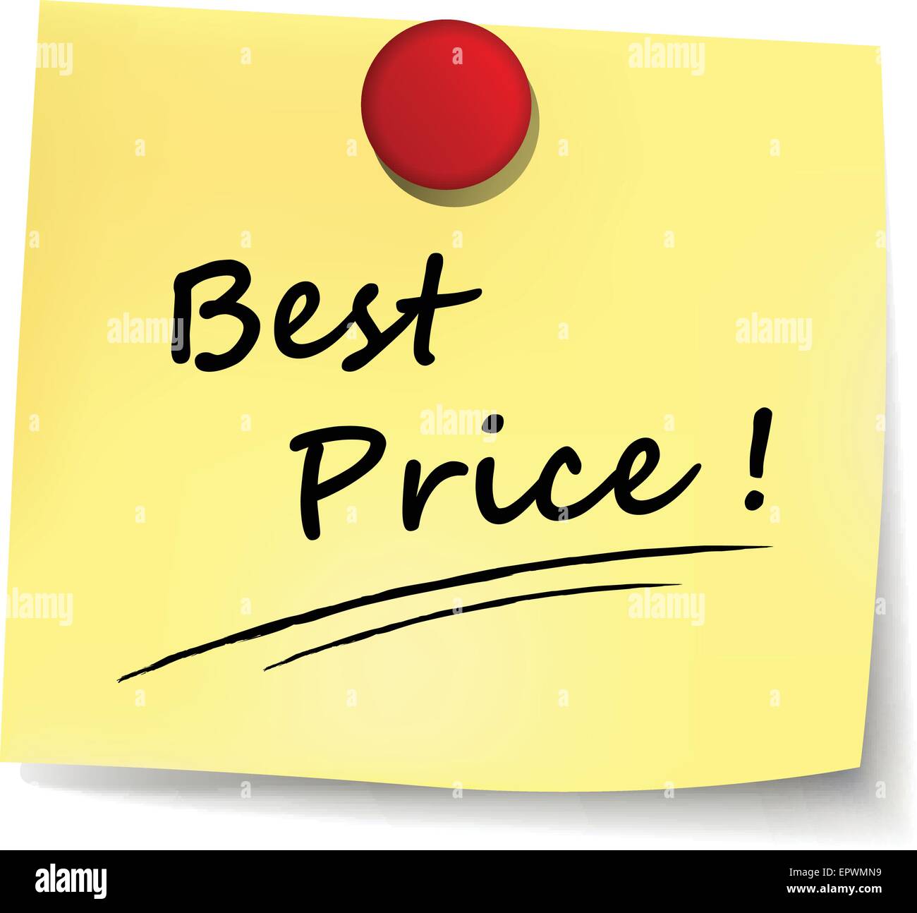 illustration of best price yellow note on white background Stock Vector ...