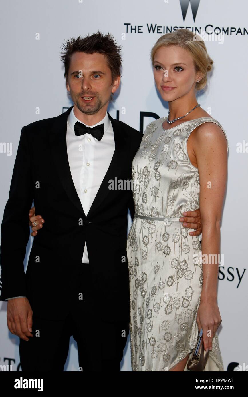 Musician Matt Belamy and model Ella Evans attend amfAR's 22nd Cinema ...