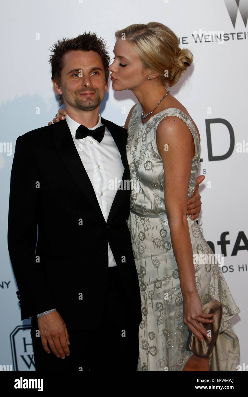 Musician Matt Belamy and model Ella Evans attend amfAR's 22nd Cinema ...
