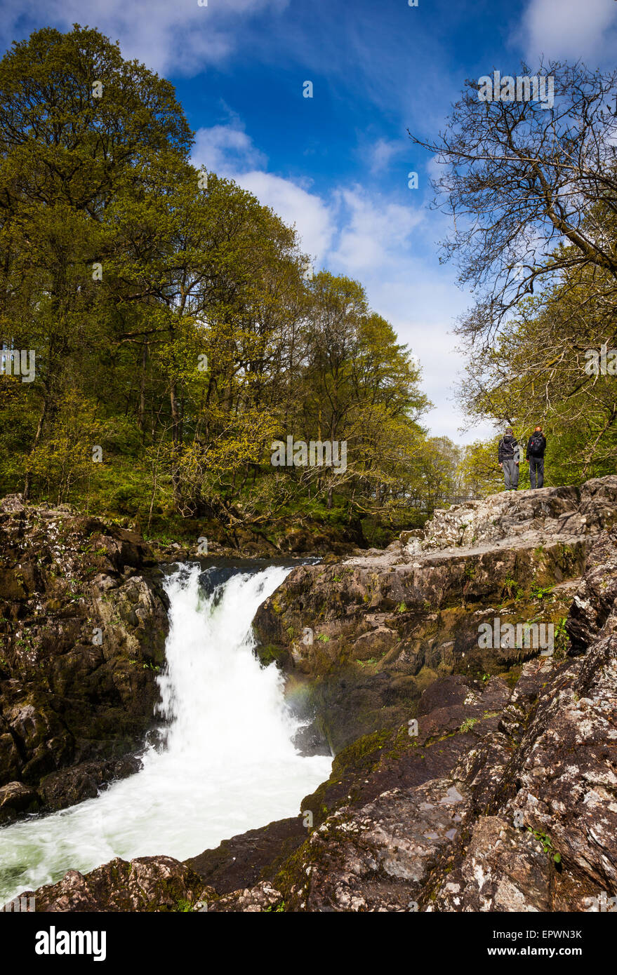 The River Brathay plummets over Skelwith Force waterfall, near Skelwith ...