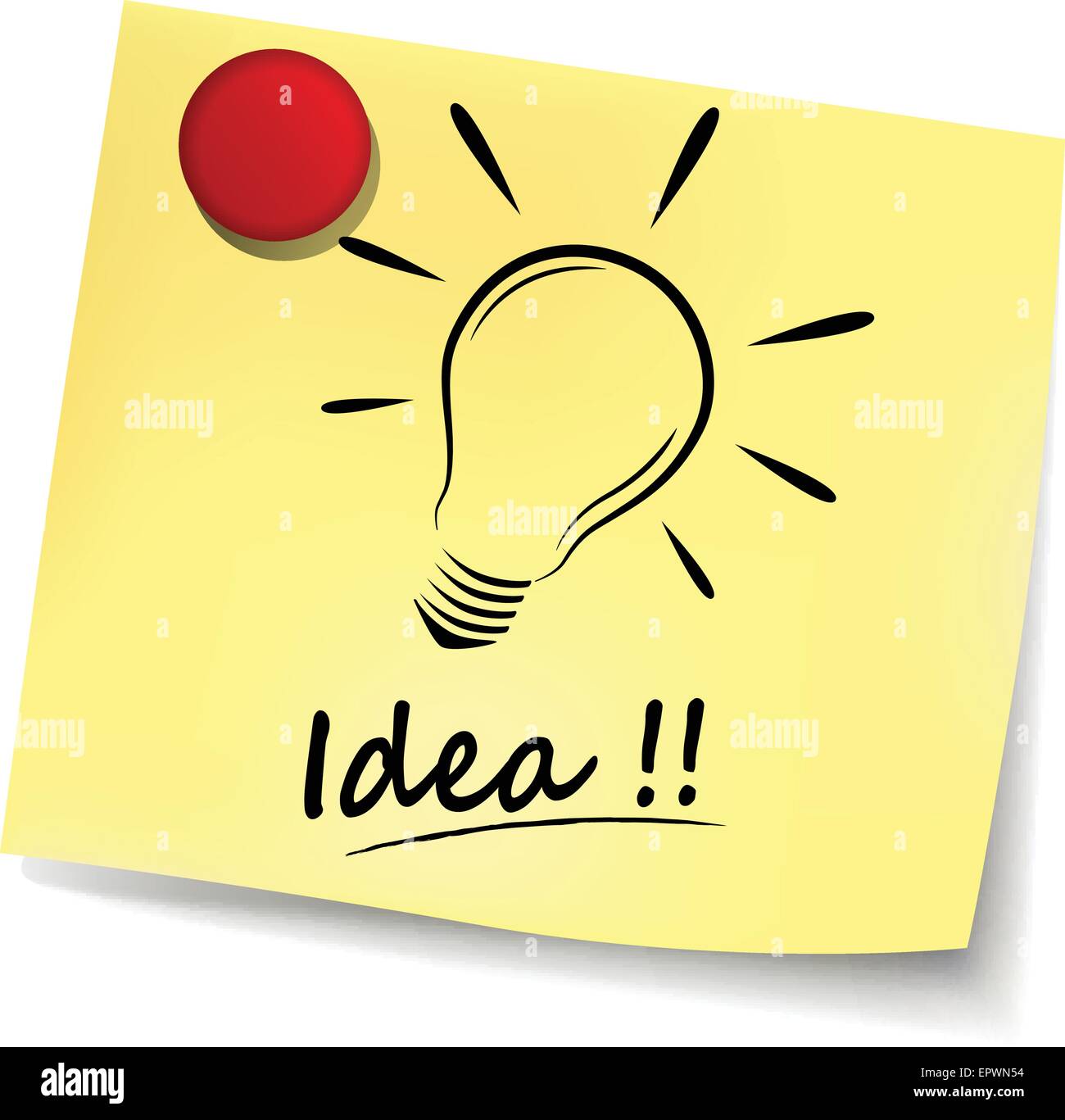Sticky note on light Stock Vector Images - Alamy