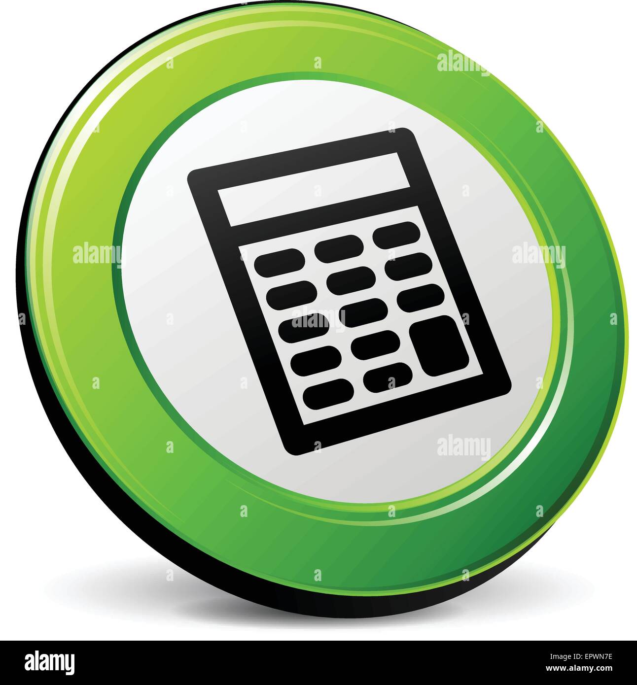 Calculator icon on green Stock Vector Images - Alamy