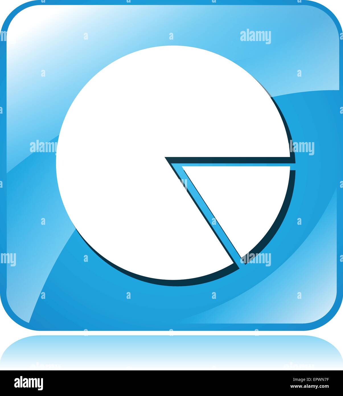 illustration of pie blue square icon on white background Stock Vector ...