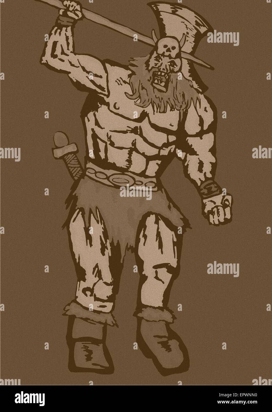 Angry barbarian vintage Stock Photo - Alamy