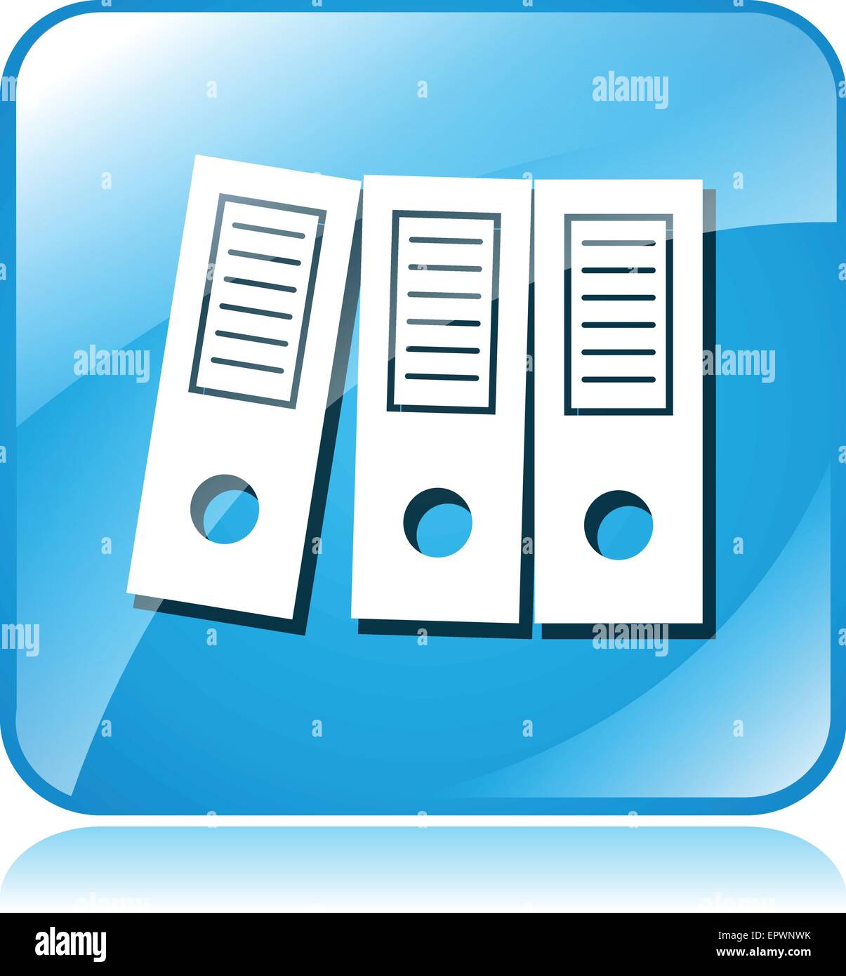 illustration of binder blue square icon on white background Stock ...