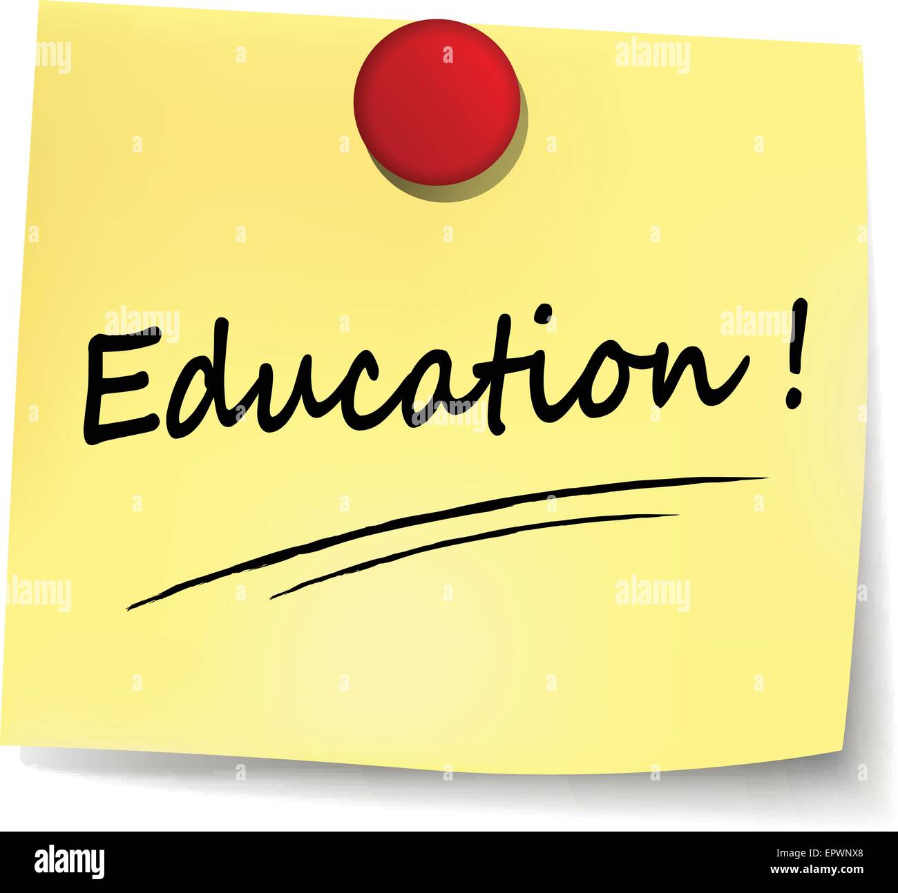 illustration of education yellow note on white background Stock Vector ...
