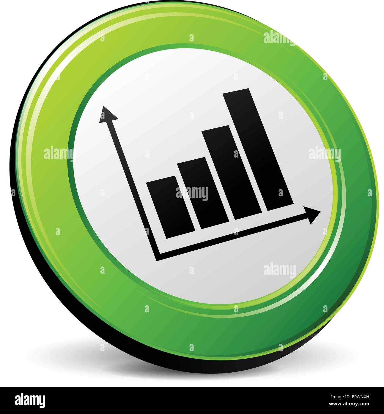 illustration of graph 3d icon on white background Stock Vector Image ...