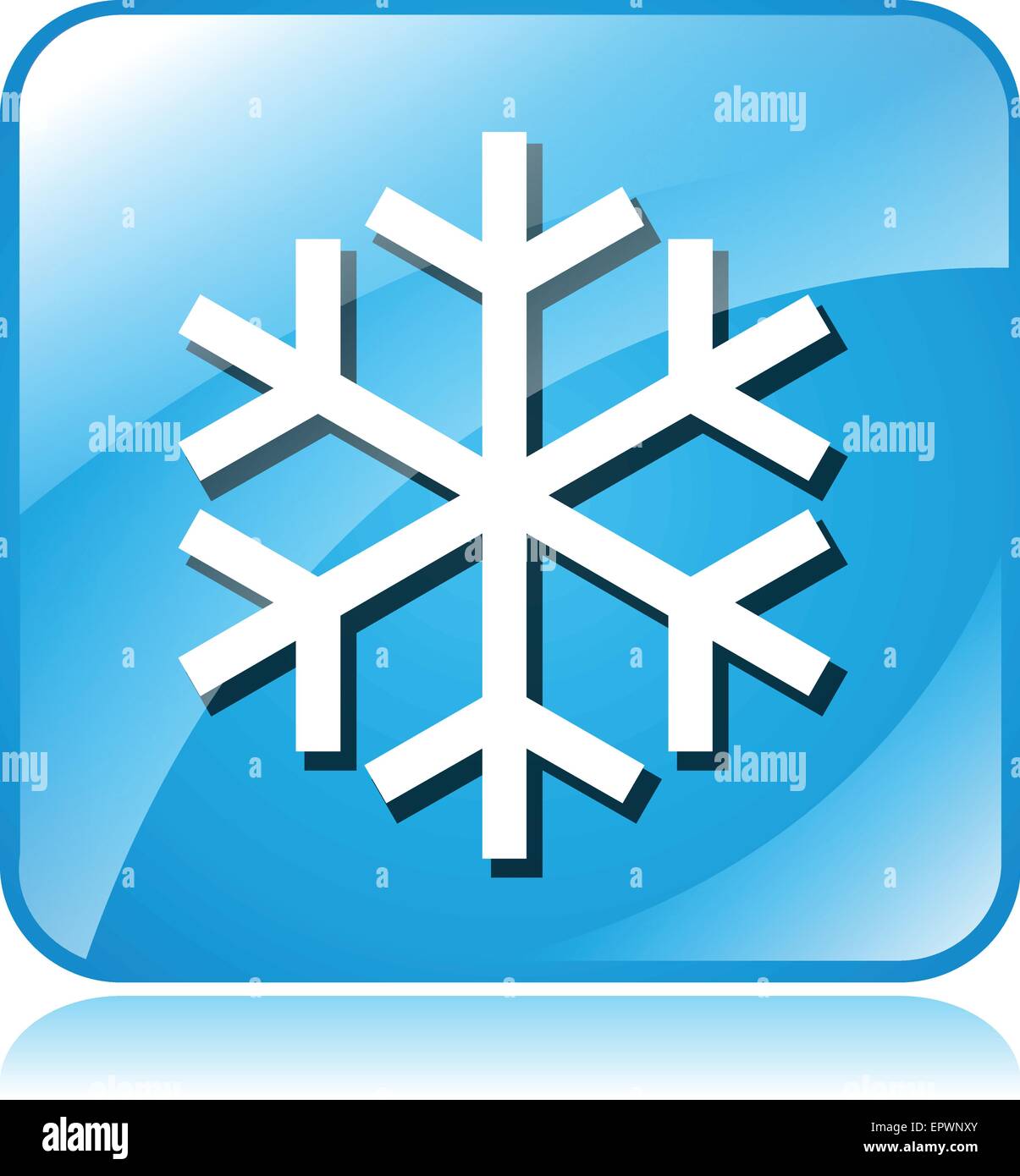 illustration of cold blue square icon on white background Stock Vector ...