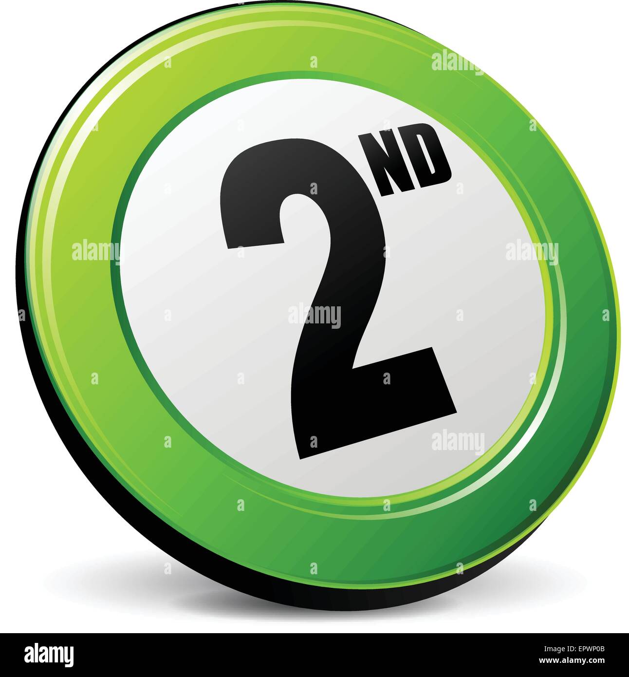 illustration of second 3d icon on white background Stock Vector Image ...