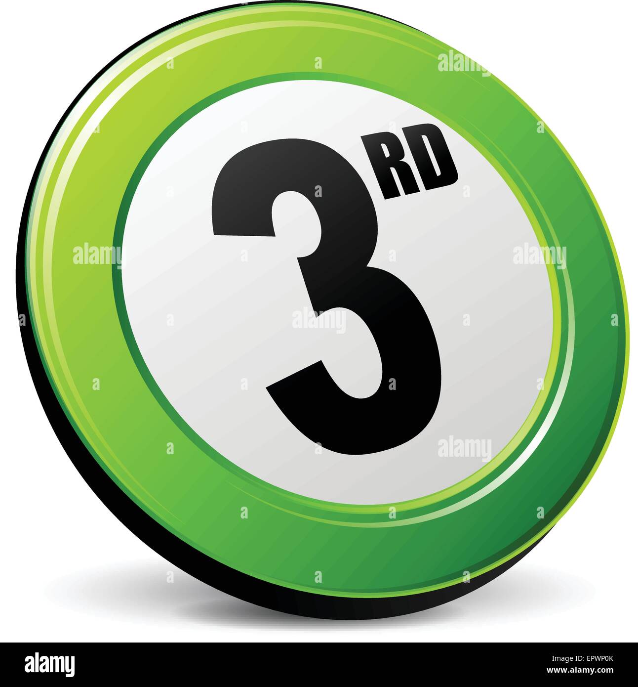 illustration of third 3d icon on white background Stock Vector Image ...