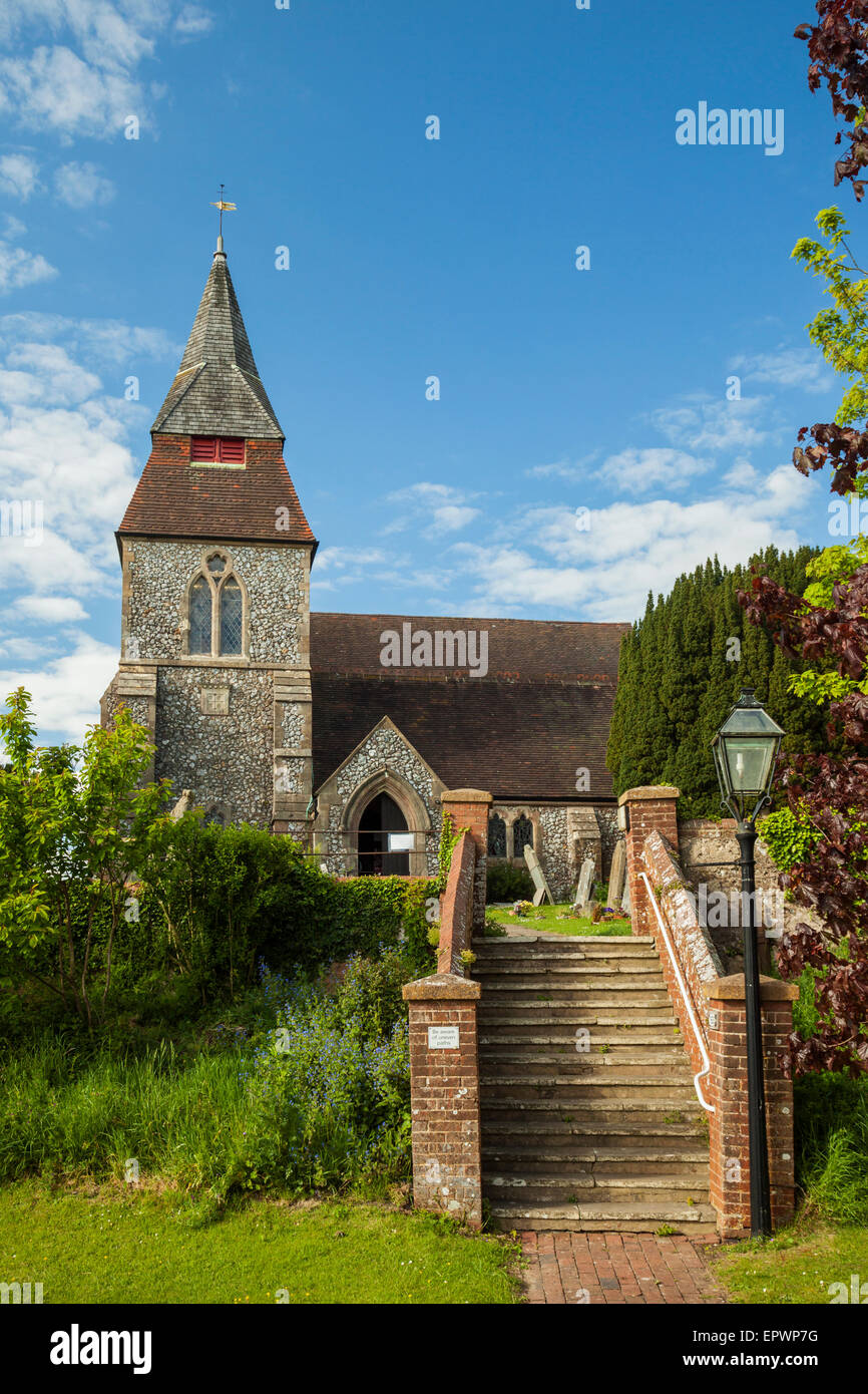 Spring afternoon at St Cosma's & St Damian's church in Keymer, West ...