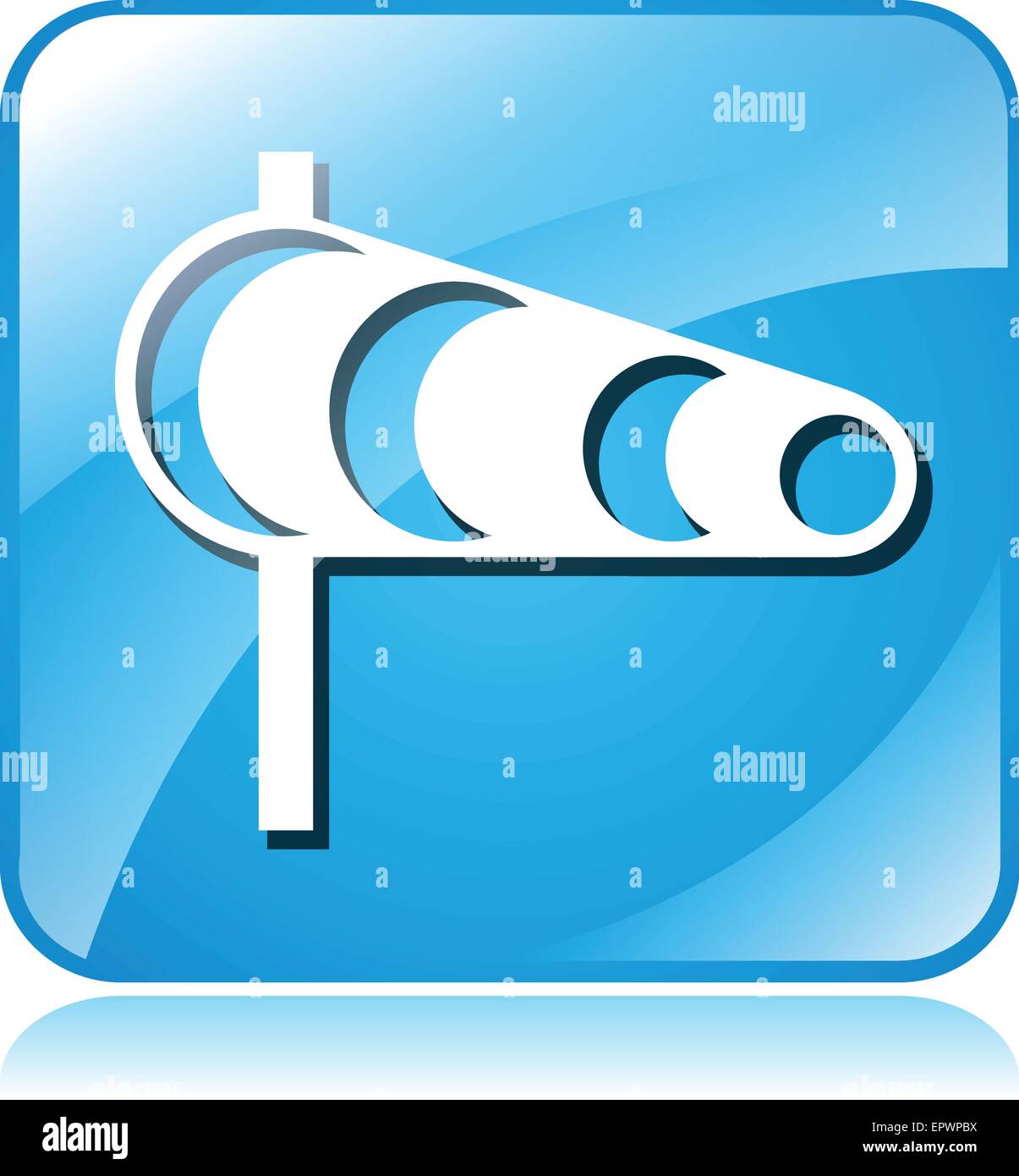 illustration of wind blue square icon on white background Stock Vector ...