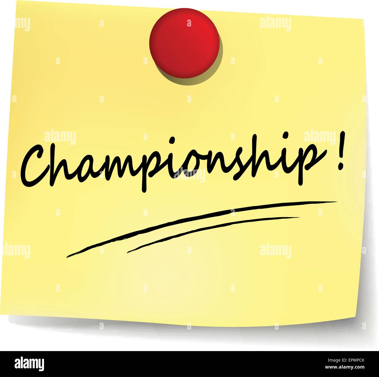 illustration of championship note on white background Stock Vector ...