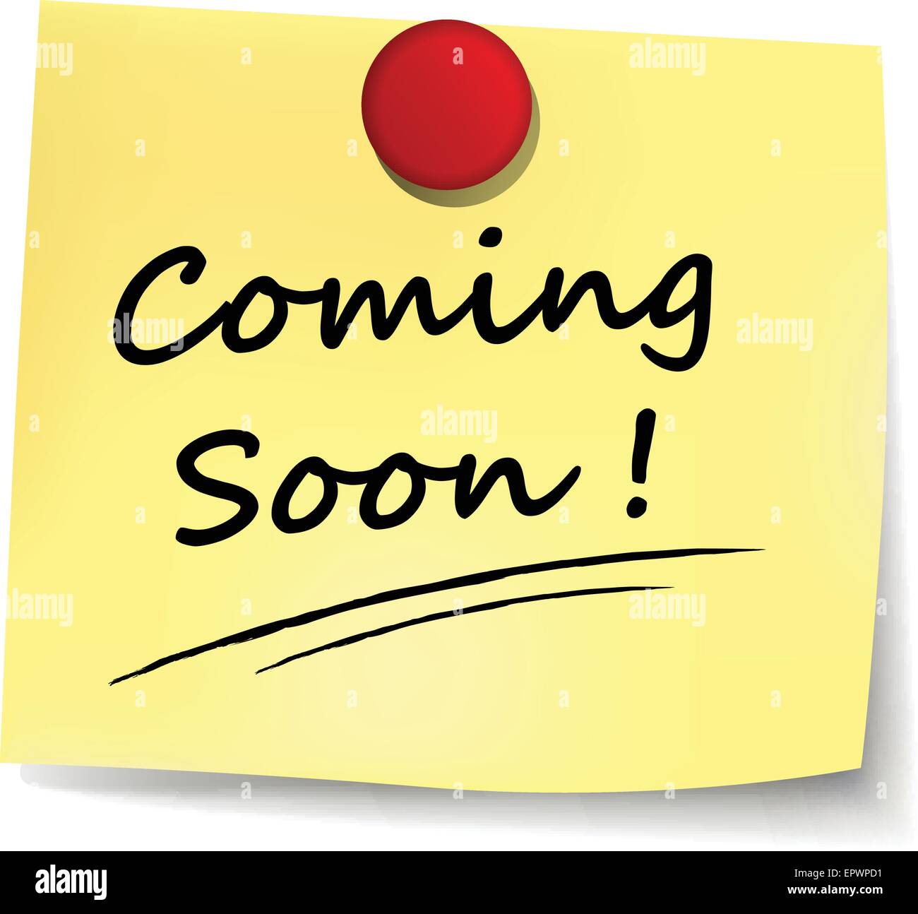 illustration of coming soon note on white background Stock Vector Image ...