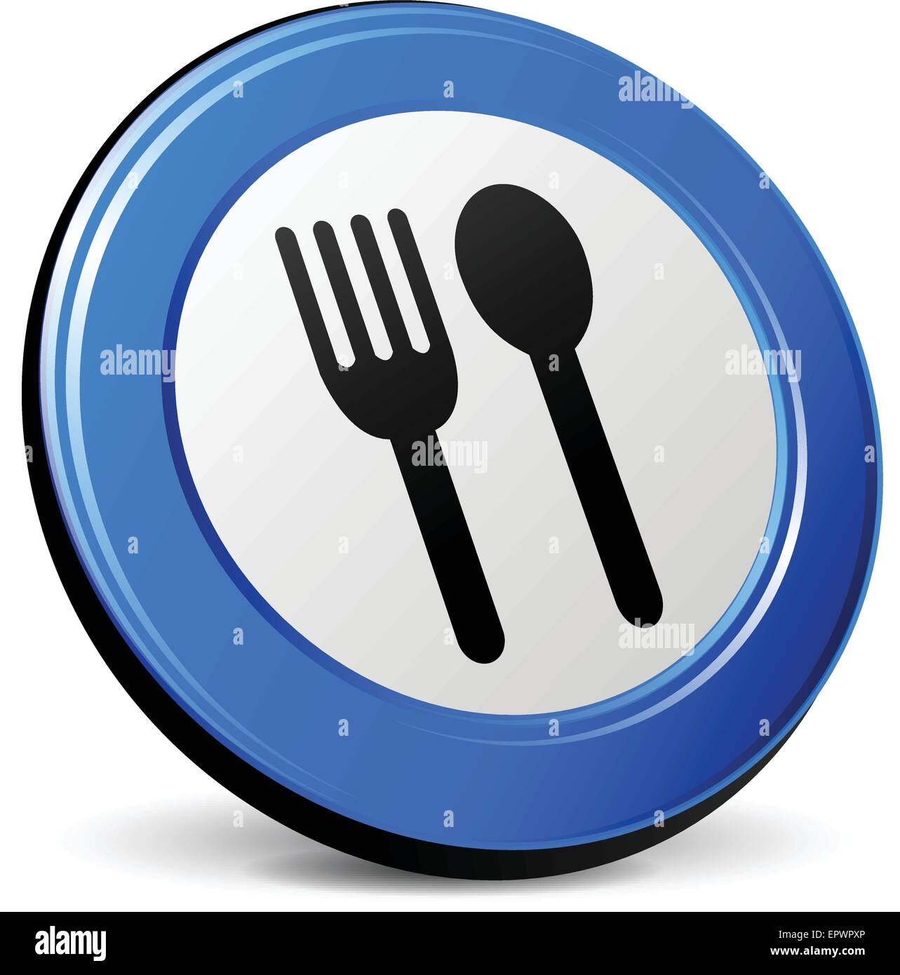illustration of restaurant blue design 3d icon Stock Vector Image & Art ...