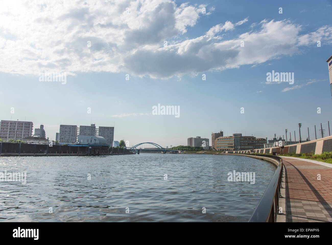 Sumida River, near Otakebashi Bridge,Adachi-Ku,Tokyo,Japan Stock Photo ...