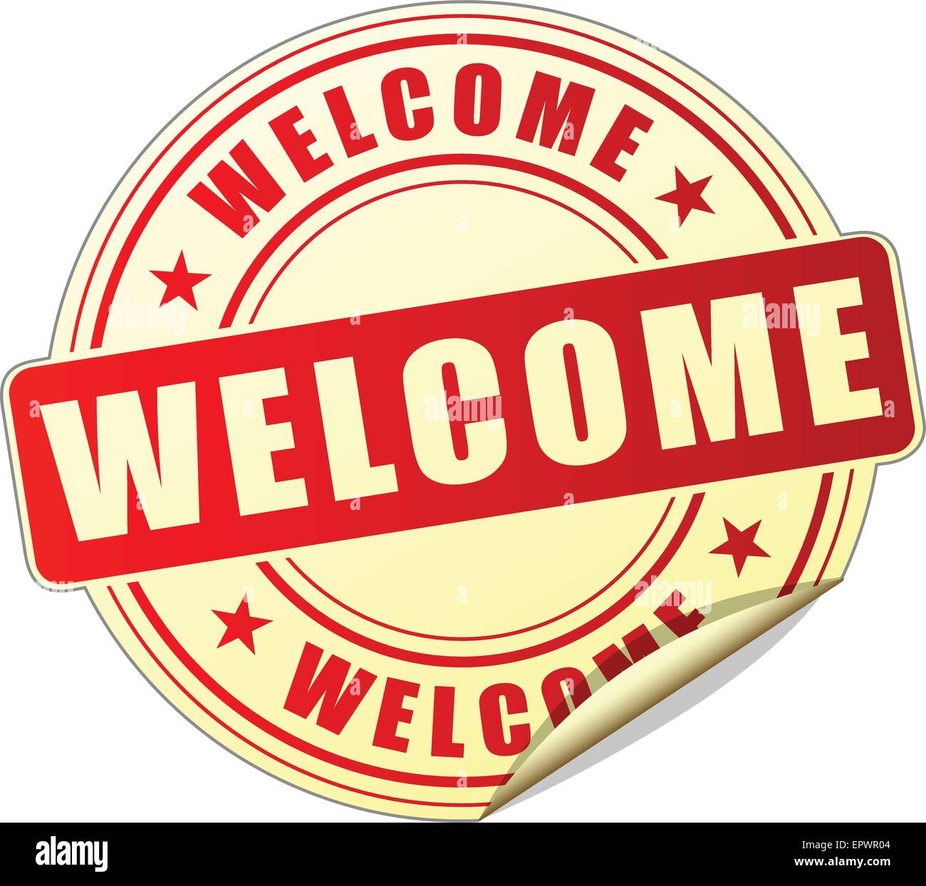 illustration of welcome label design red icon Stock Vector Image & Art ...