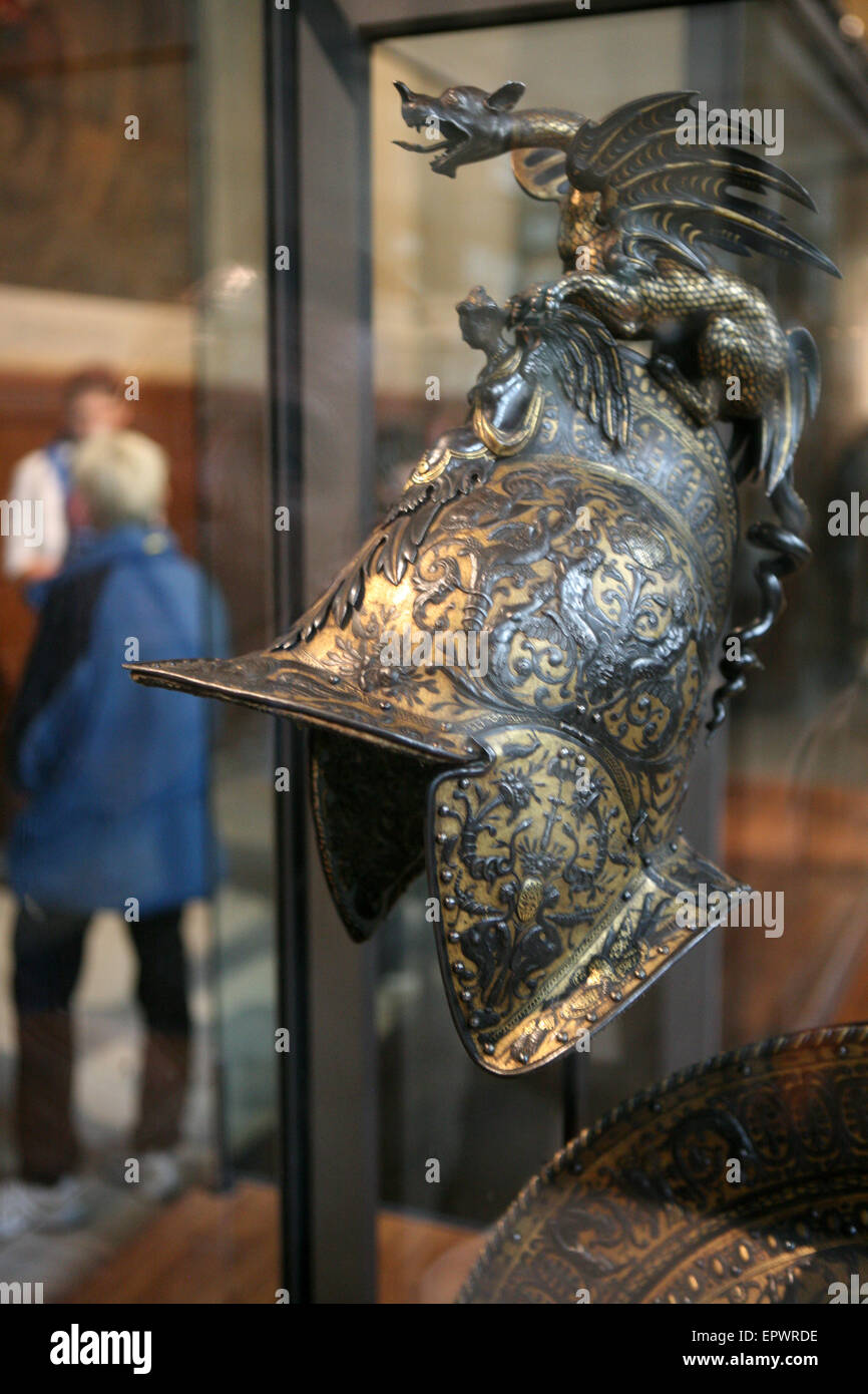 Chimaera armour helmet Stock Photo - Alamy