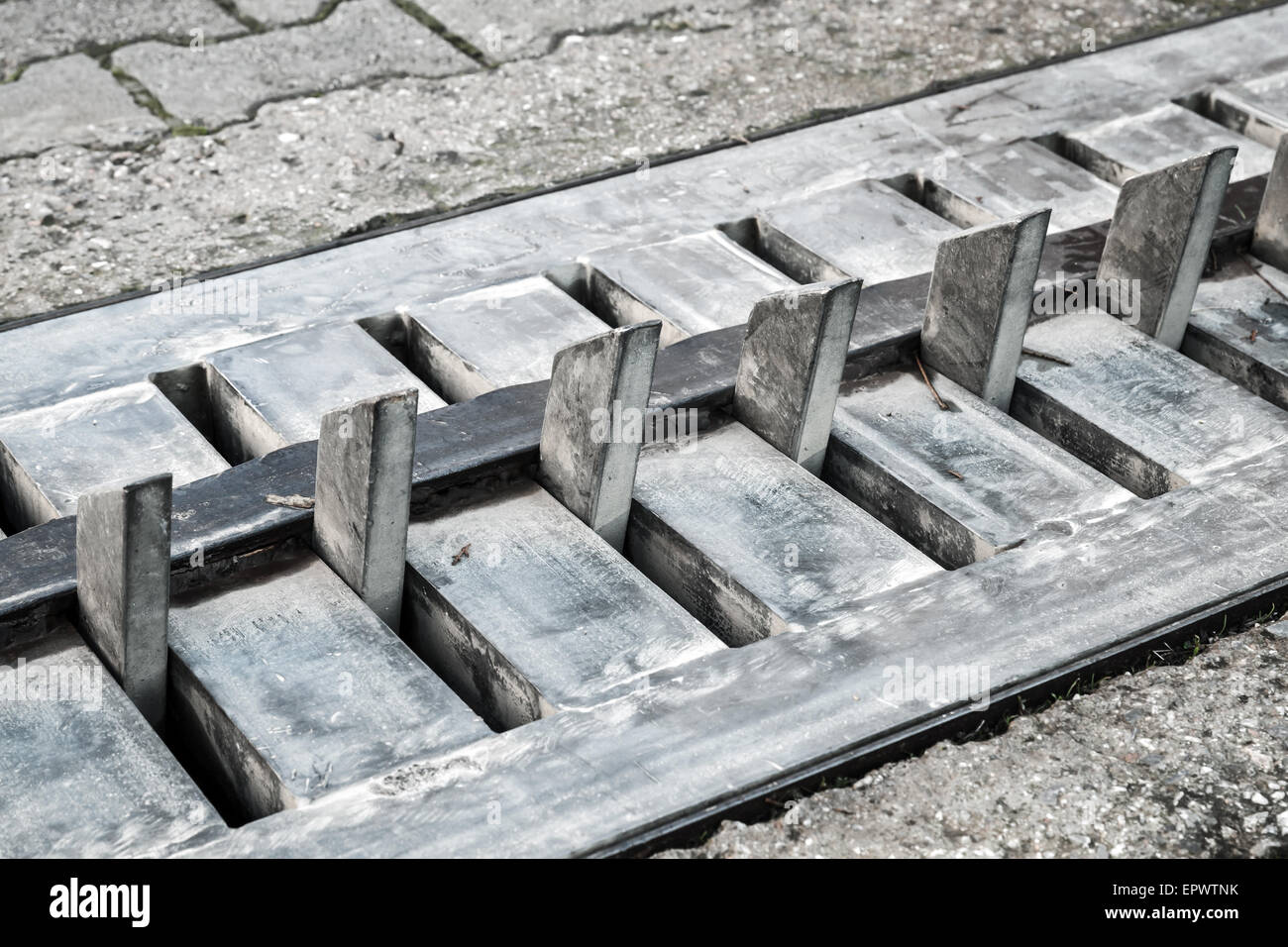 One way road stopper device with steel teeth, cars can go in one ...