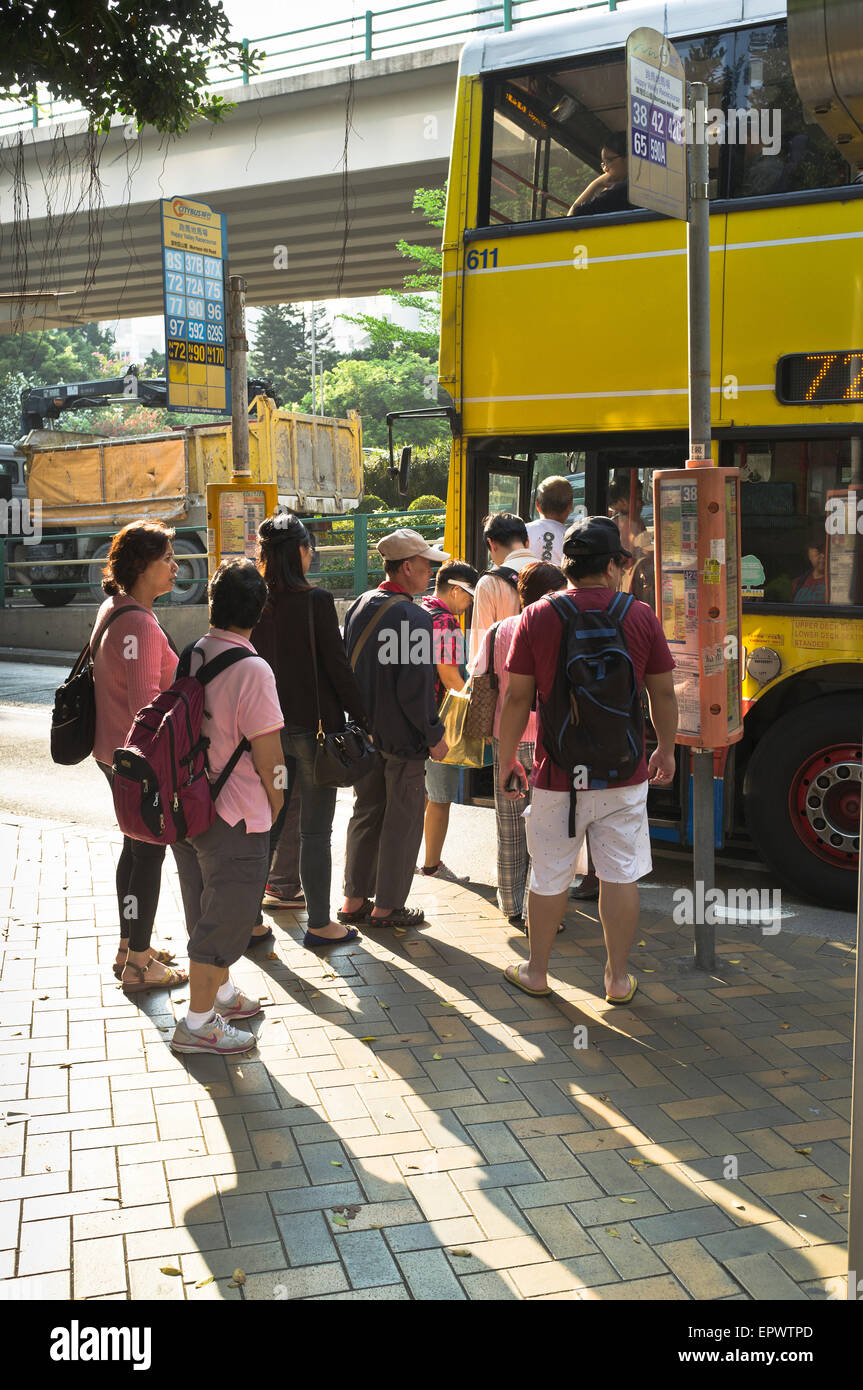 Queue people waiting bus stop hi-res stock photography and images - Alamy