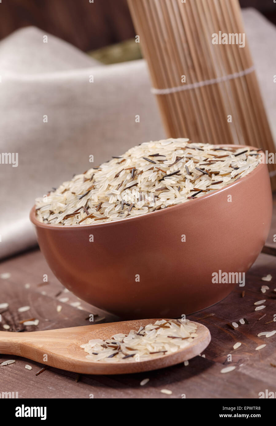 wild rice in the ceramic bowl Stock Photo - Alamy