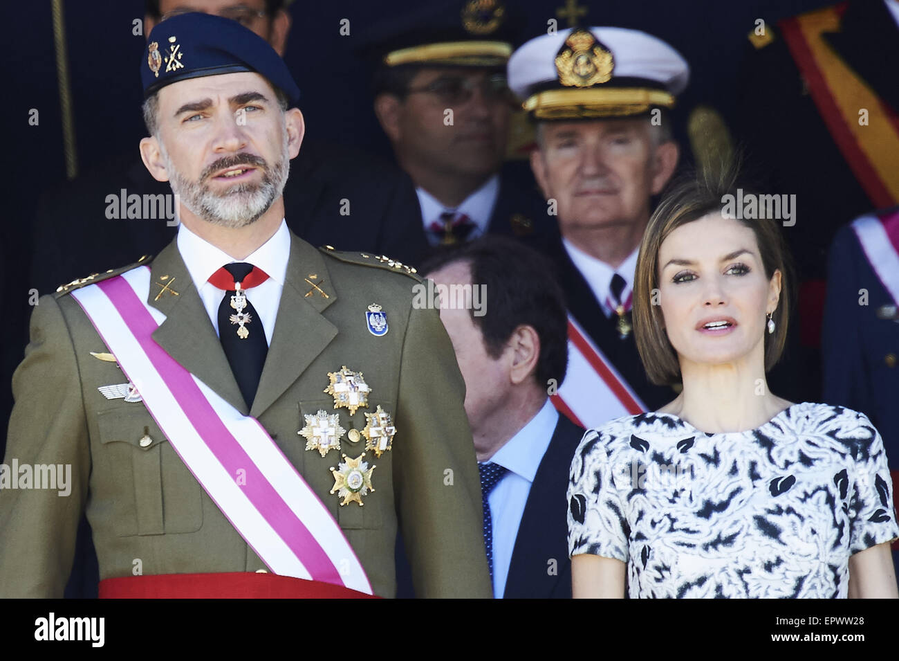 Madrid, Spain. 22nd May, 2015. King Felipe VI of Spain and Queen ...