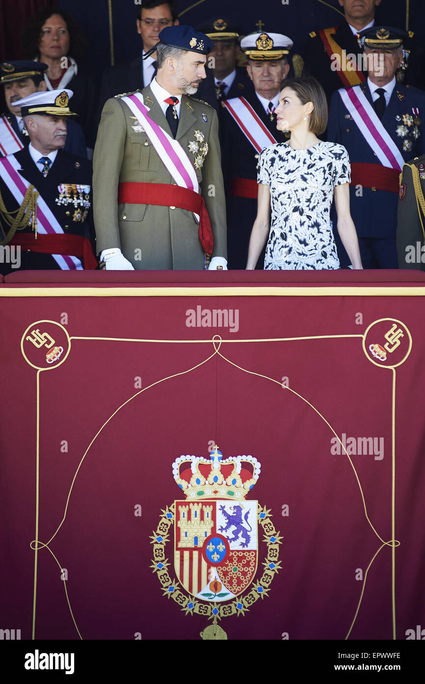 Madrid, Spain. 22nd May, 2015. King Felipe VI of Spain and Queen ...