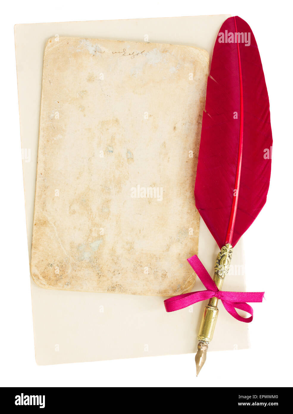 Feather writing paper Cut Out Stock Images & Pictures - Alamy