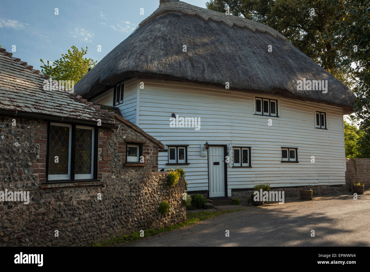Spring afternoon in the village of Rodmell, East Sussex, England Stock ...