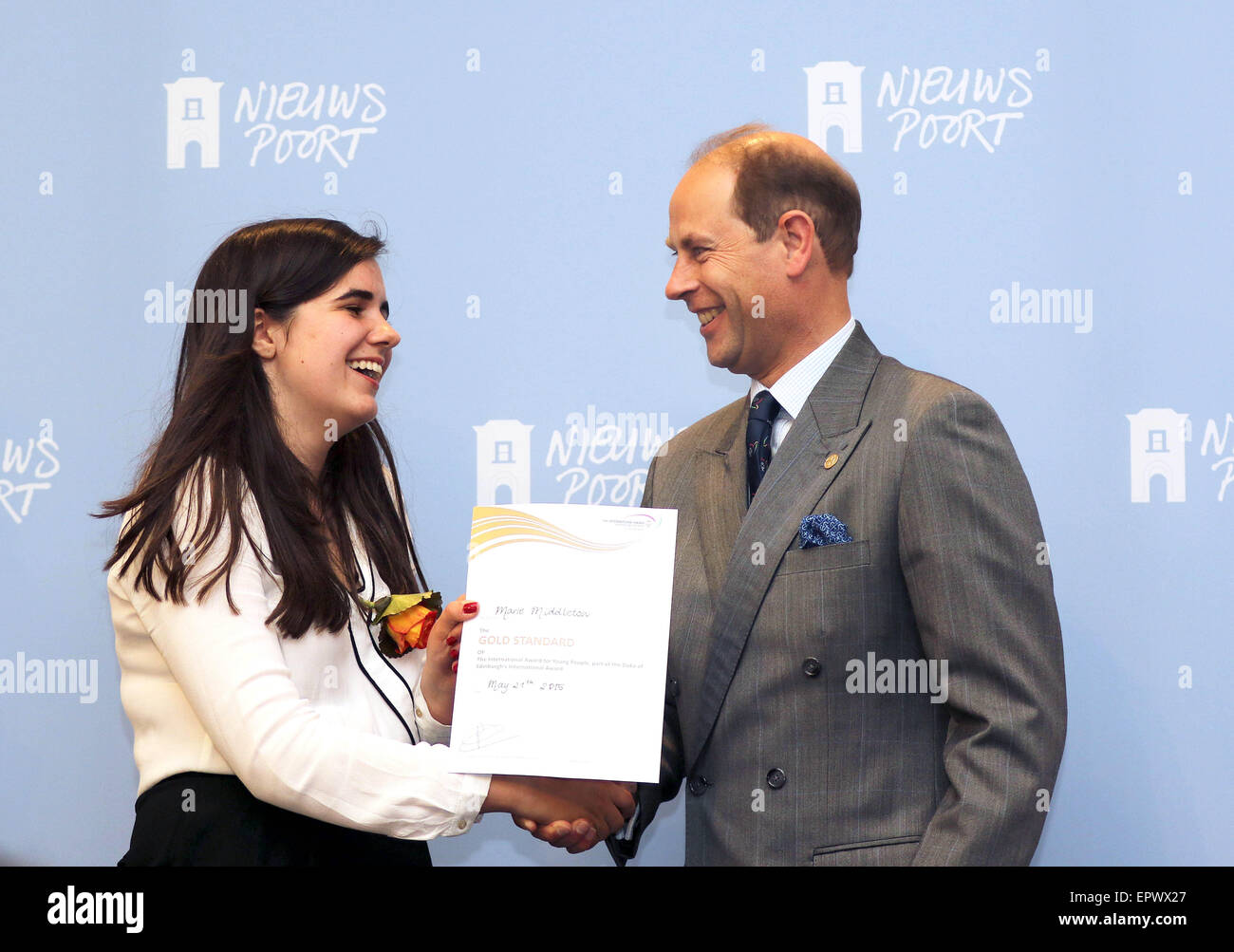 Britain's Prince Edward honors Marie Middleton during the Golden Award ...
