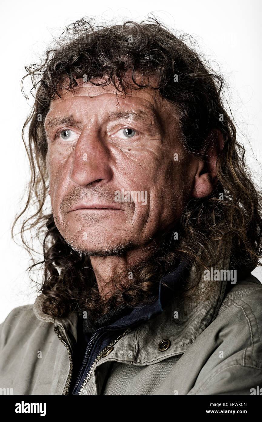 studio portrait of homeless man Stock Photo - Alamy