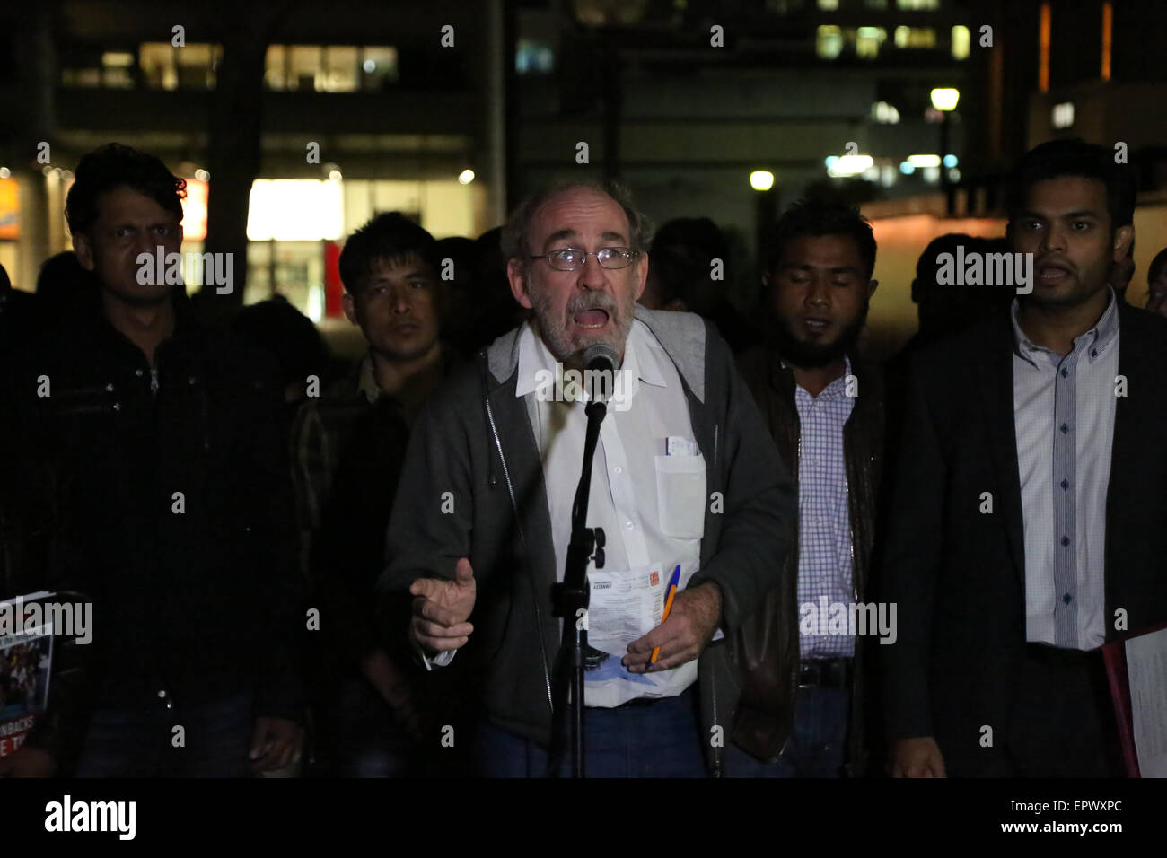 Sydney, Australia. 22 May 2015. Pictured speaking is Ian Rintoul from ...