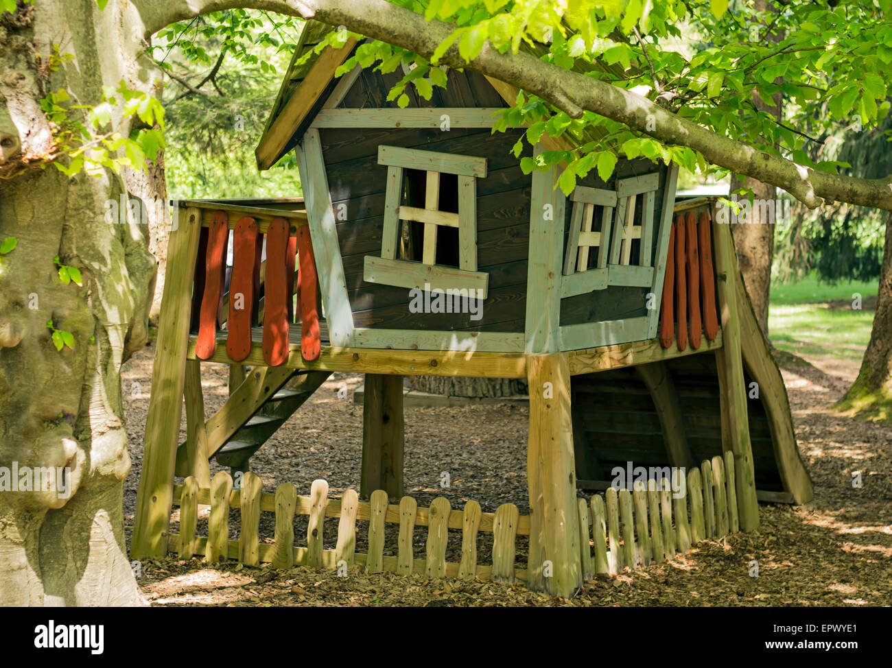 Children playing house in the woods Stock Photo - Alamy