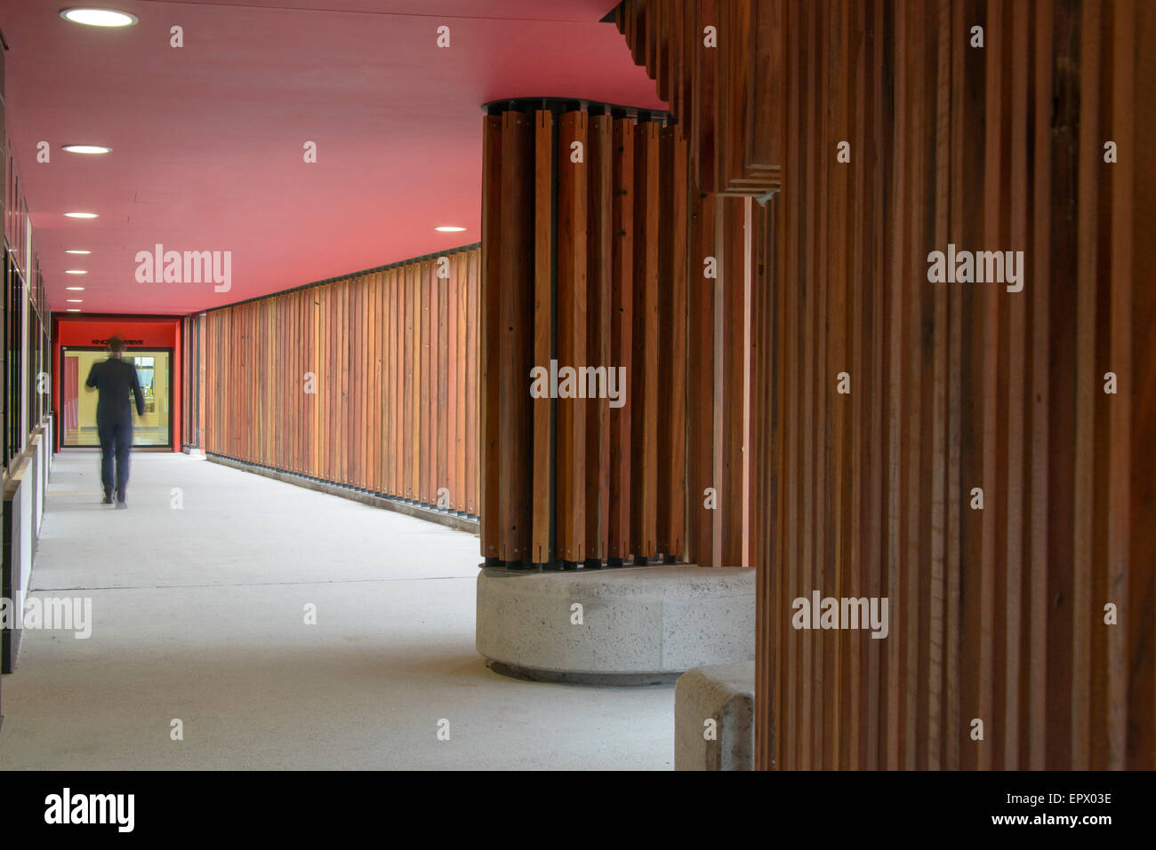 Wood panelled corridor interior of Penleigh and Essendon Grammar School ...