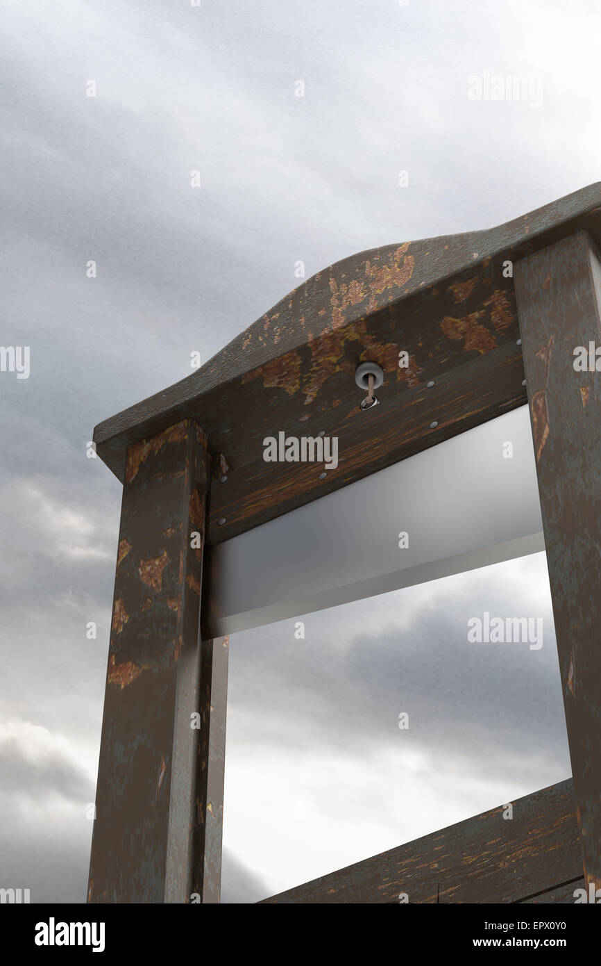 3d rendering of a guillotine, a dead instrument Stock Photo - Alamy