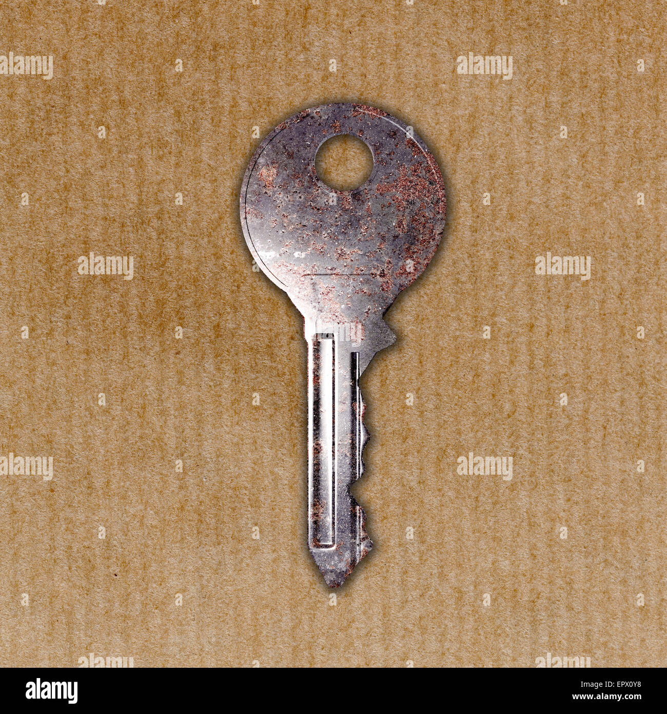 3d rendering of a rusty key on an old background Stock Photo - Alamy