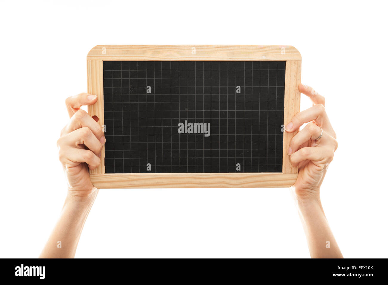 female hands holding a blackboard chalkboard Stock Photo - Alamy