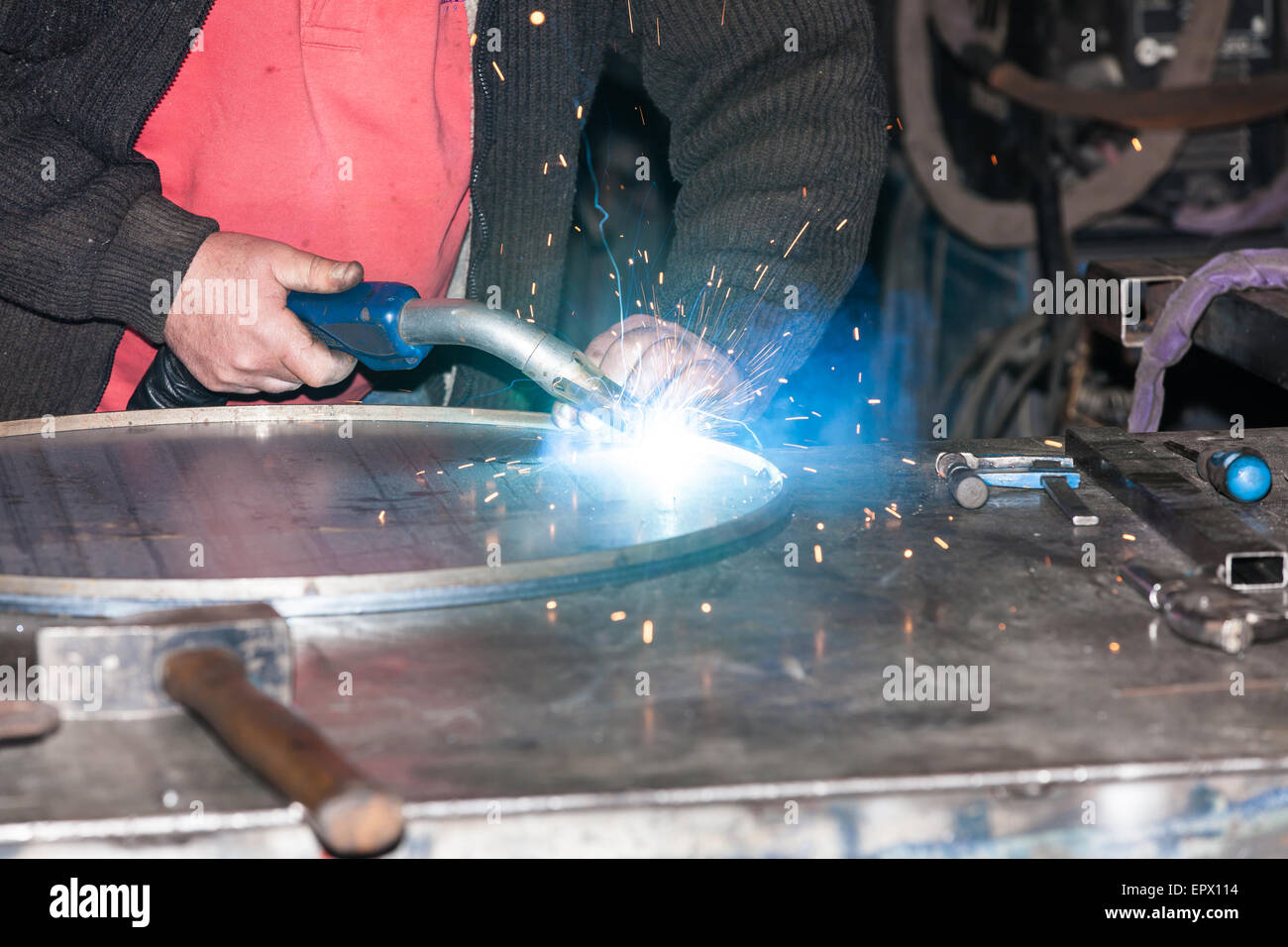 welded steel iron metal Stock Photo - Alamy