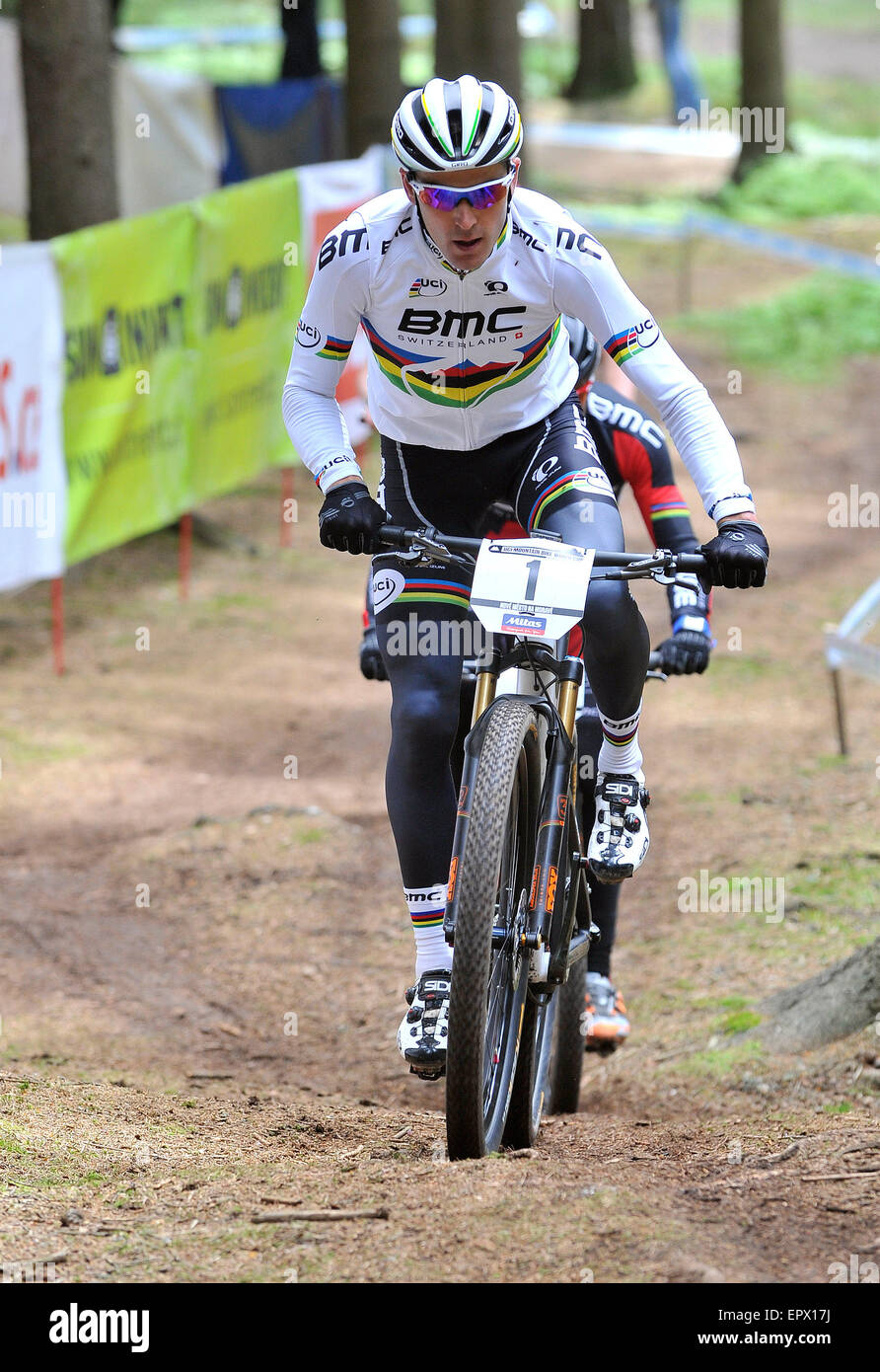 French biker Julien Absalon rides during the official Cross-Country ...