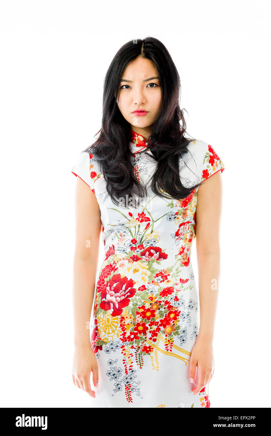 Asian young woman looking angry Stock Photo - Alamy