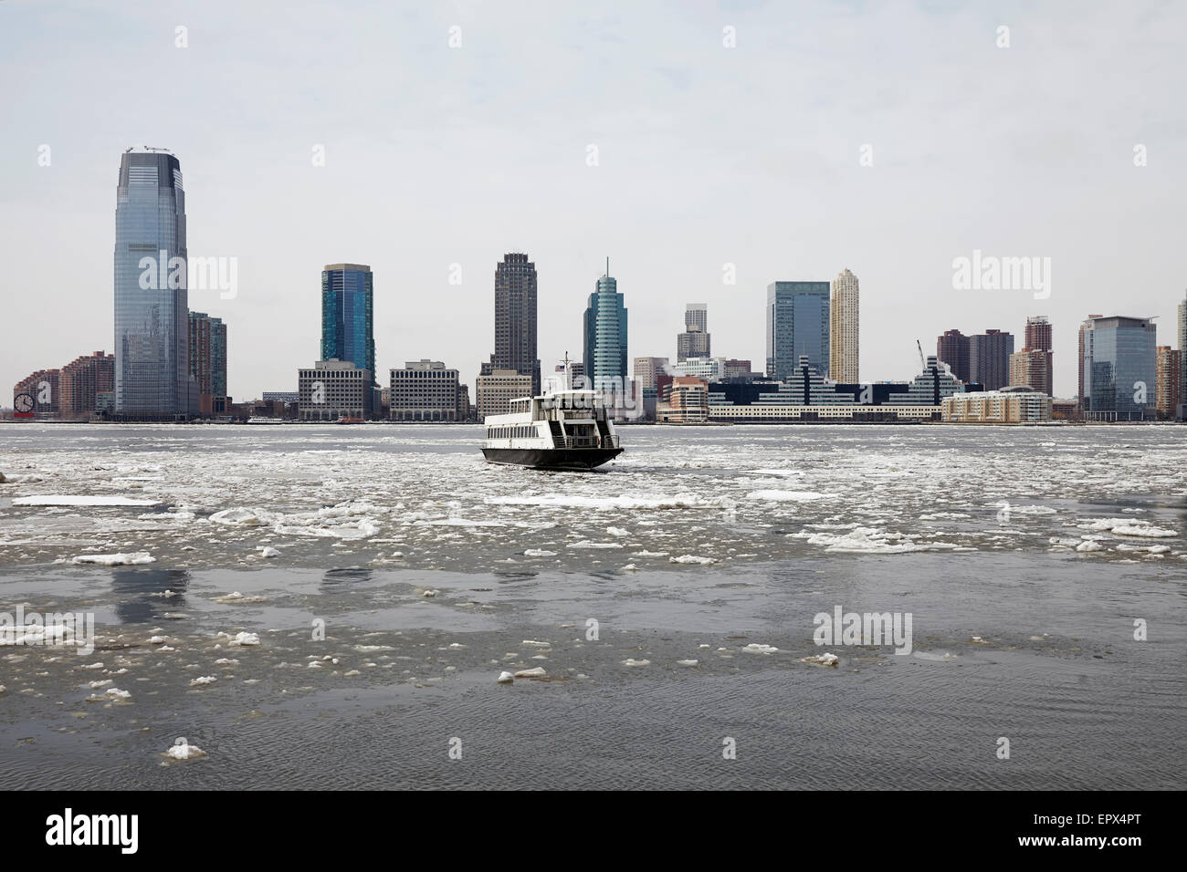 USA, New Jersey, Hudson river, View of waterfront cityscape Stock Photo ...