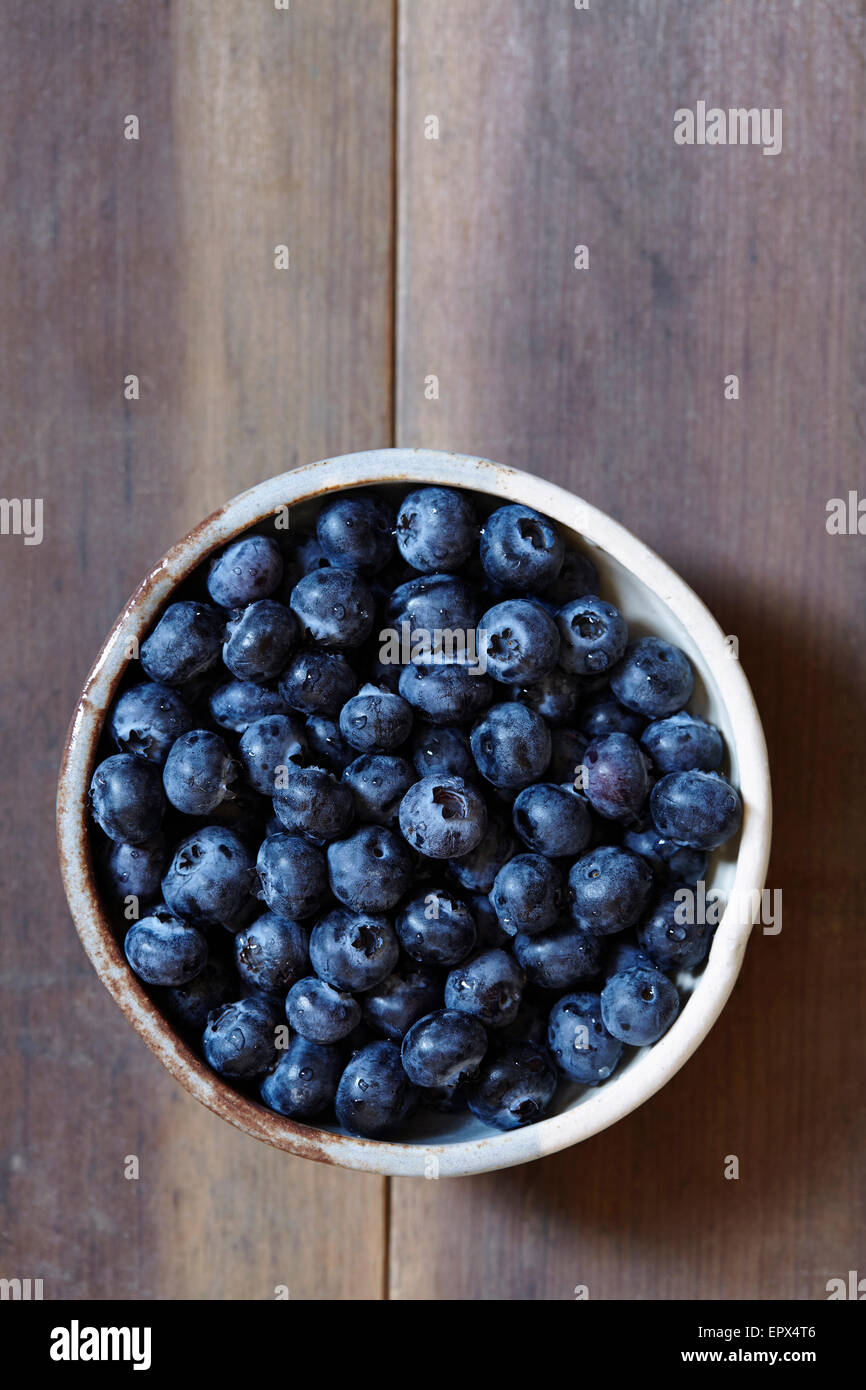 Stack of blueberries in bowl Stock Photo - Alamy