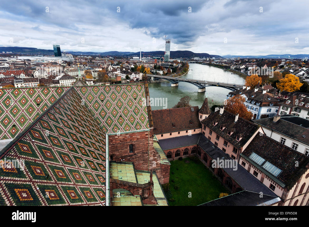 Basel minster and rhine riveerbasel hi-res stock photography and images ...